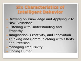Intelligent Behaviors presentation | PPT