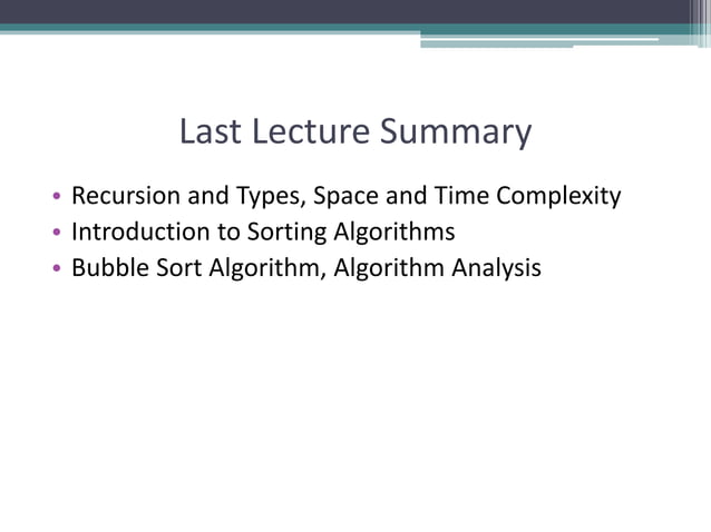 Sorting Algorithms | PPT