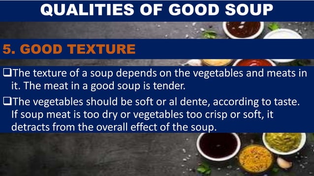 Week 4-Techniques in presenting and evaluating soup.pptx | Cooking ...