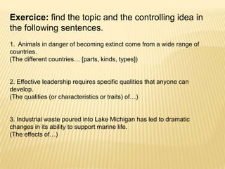 Week 4 writing 4-topic sentence | PPT