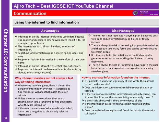 IGCSE ICT (0417) - Communication - Ajiro Tech | PDF | Email | Internet