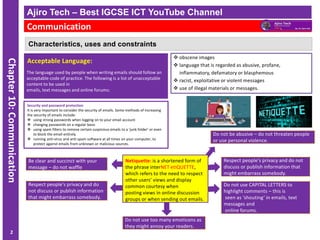 IGCSE ICT (0417) - Communication - Ajiro Tech | PDF