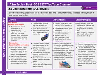 IGCSE ICT - Input and Output Devices - Direct Data Entry (DDE) Devices - Ajiro Tech - Part 2 | PDF