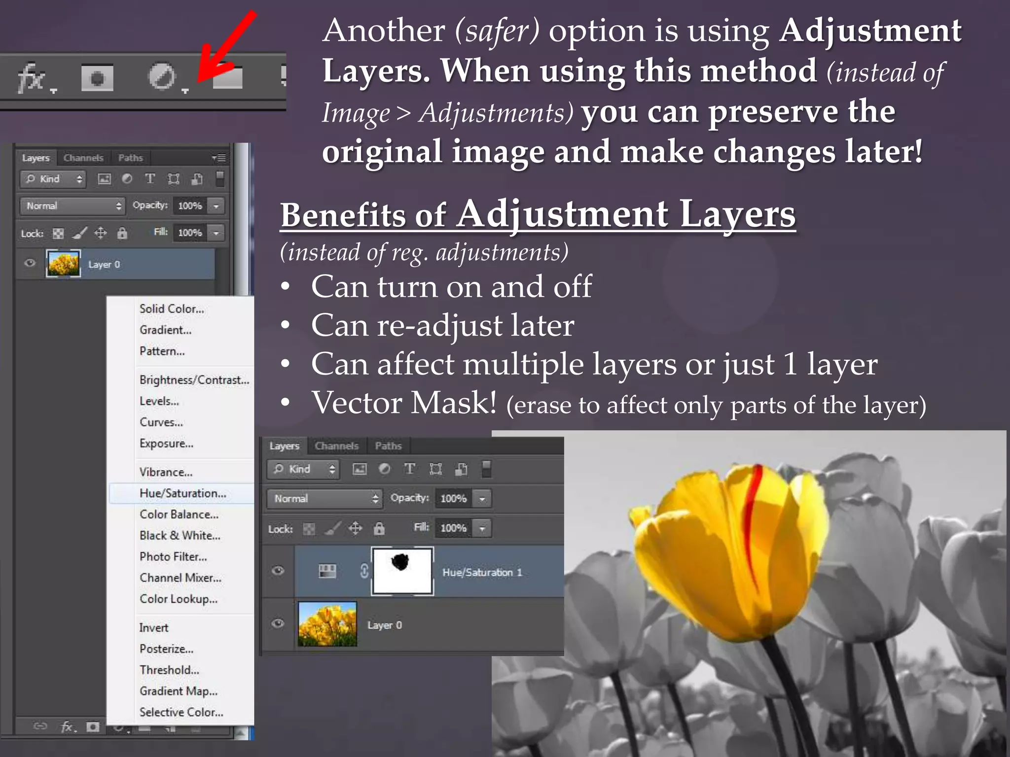Using Adjustment Layers and Lighting in Photoshop | PPTX