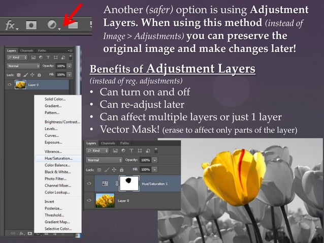 Using Adjustment Layers and Lighting in Photoshop | PPTX | Photo ...