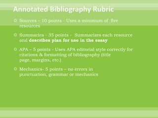 Week 4 annotated bibliography | PPTX