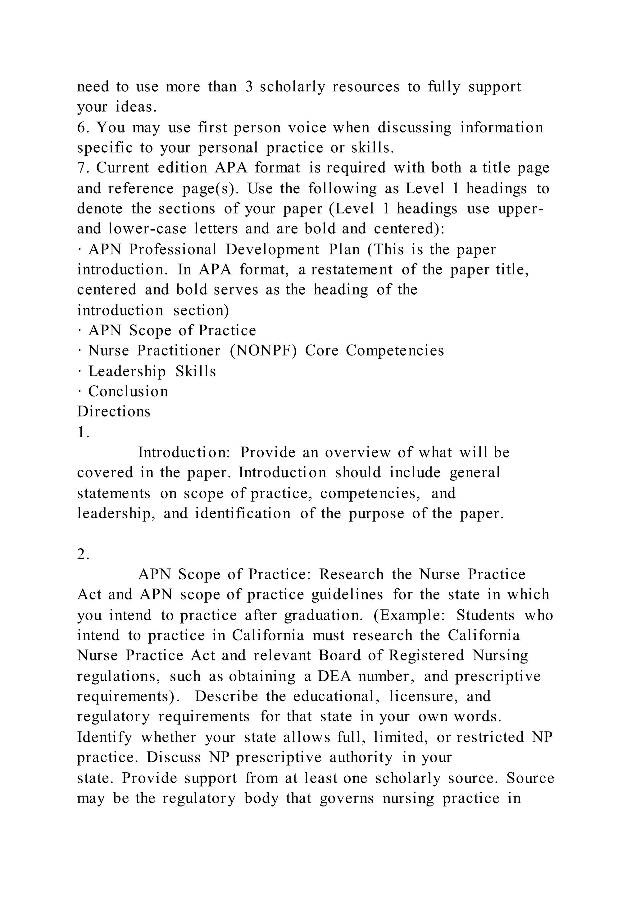 Week 4 APN Professional Development Plan PaperPurpose The pur | DOCX