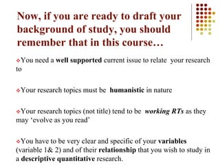 Week4a pptslides drafting the introduction - background of study | PPSX