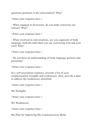 Week 4 Assignment 2Self-assessment of Communication Skills.docx