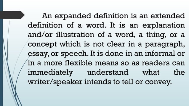 EXPANDED DEFINITION OF WORDS AND ITS PURPOSE | PPT