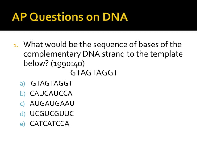 AP Biology Week 4 - DNA and Cell Division | PPT