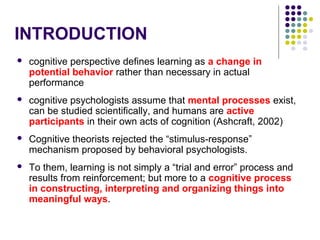 Week 4 Cognitive | PPT | Science