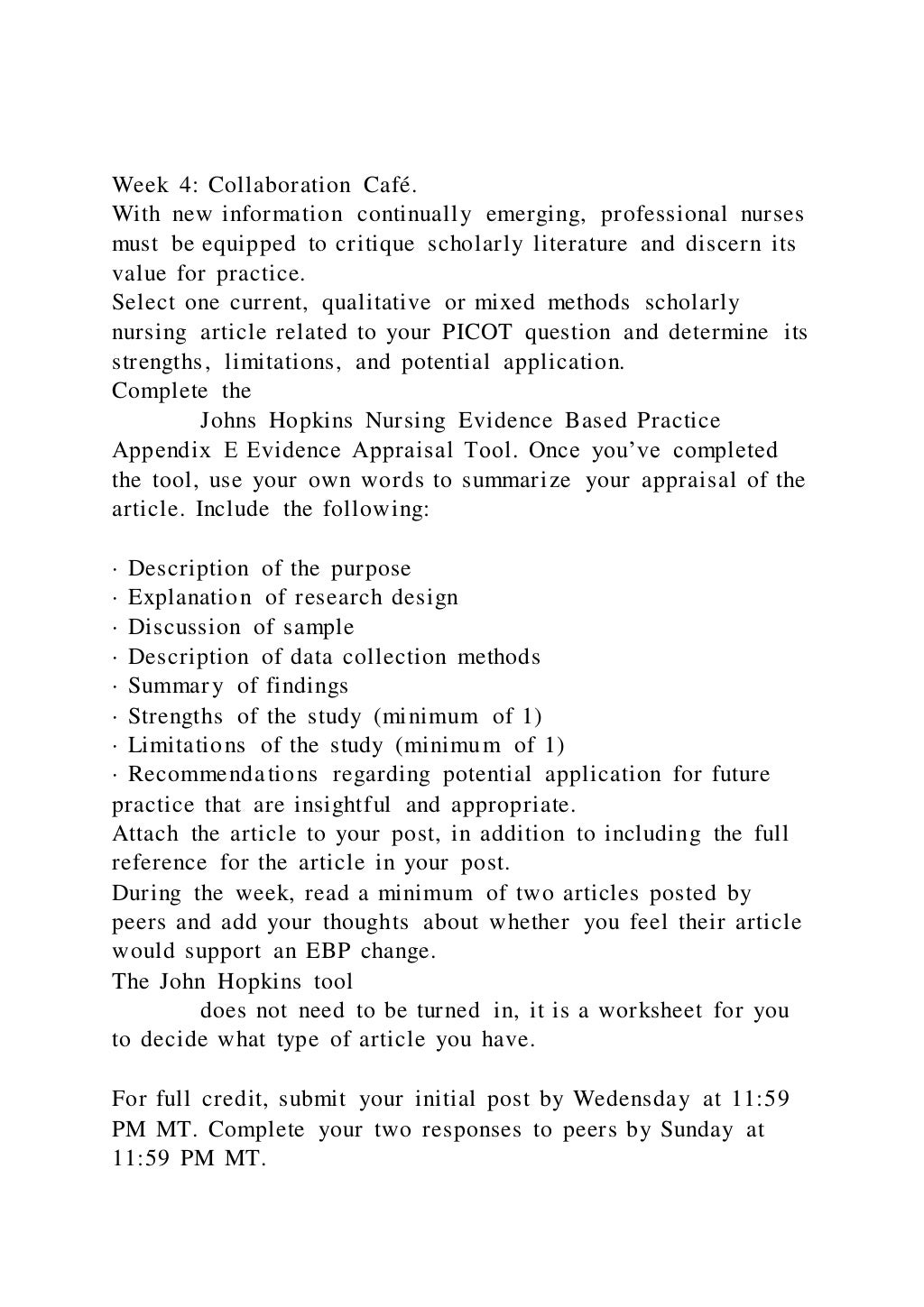 Week 4 Collaboration Café.With new information continually emer | PDF