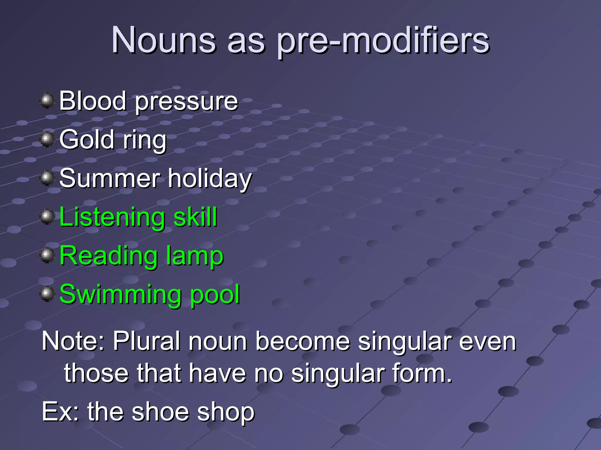 Week 4 complex noun phrase | PPT