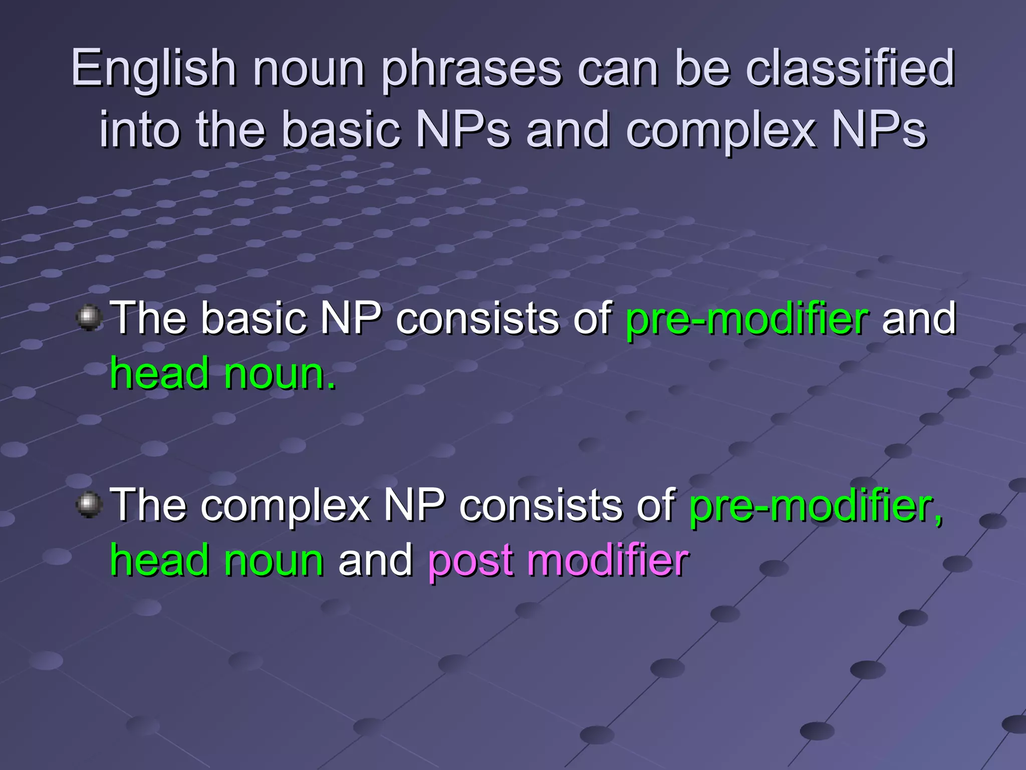 Week 4 complex noun phrase | PPT