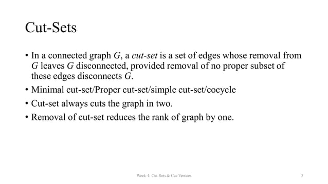 Graph Theory: Cut-Set and Cut-Vertices | PDF