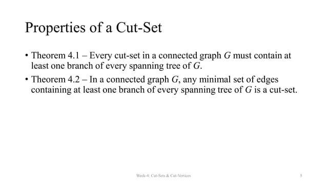 Graph Theory Cut Set And Cut Vertices