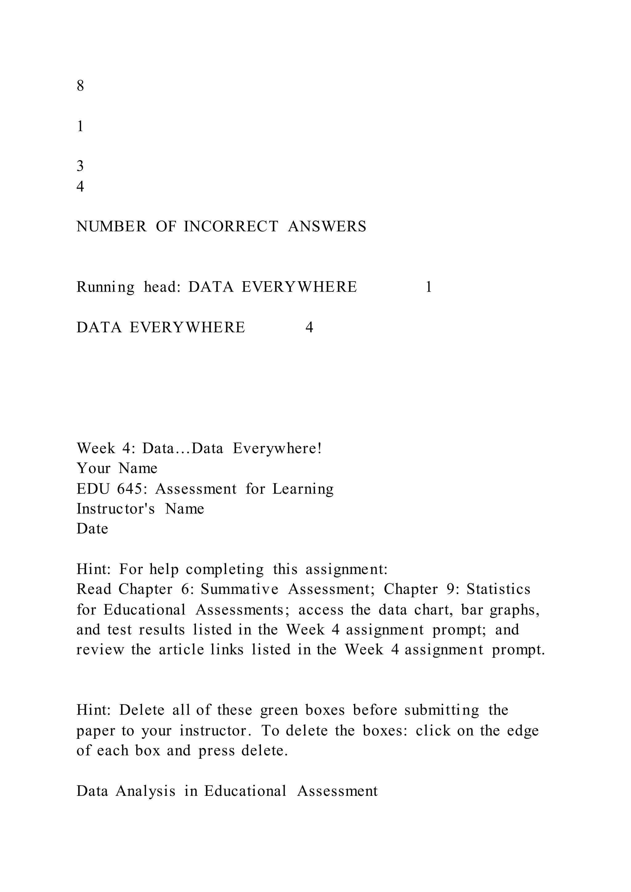 Week 4 data chart and bar graphs the data chart and bar gr | DOCX