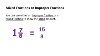 convert improper fractions into mixed fraction and vice versa | PPT