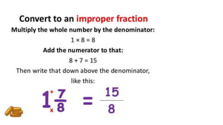 convert improper fractions into mixed fraction and vice versa | PPT