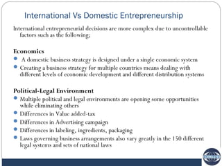 Importance of international entrepreneurship, | PPT