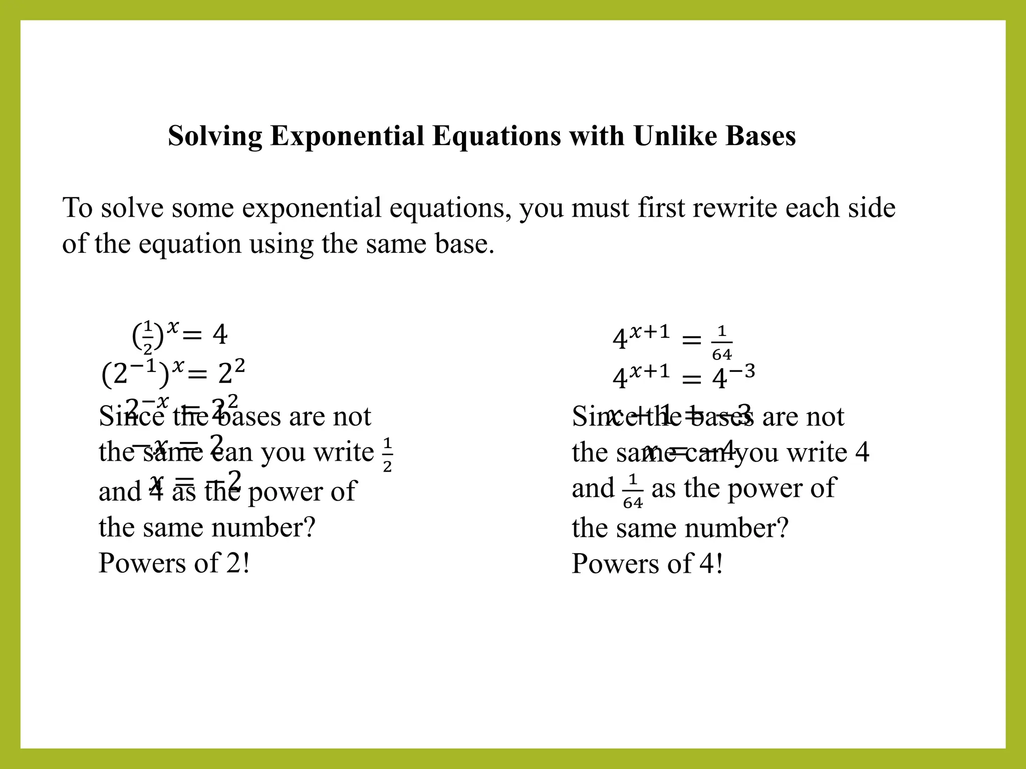 Week 4 Exponential equations for Math.pptx