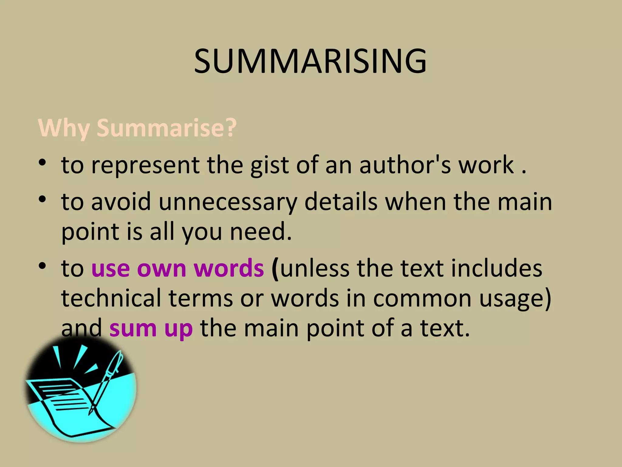 Week4f pptslides in text citation - summarising | PPT