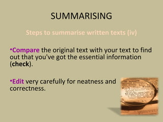 Week4f pptslides in text citation - summarising | PPT | Homework and ...