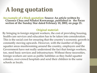 Week4g pptslides in text citation- quoting 4 | PPT