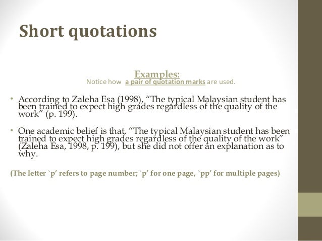 Short Quotation Apa - Short Quotes : Short Quotes