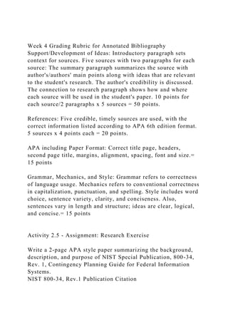 Week 4 Grading Rubric for Annotated BibliographySupportDevelopm.docx