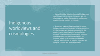 #INDG2015 2021, Fall Term, Week 4: Indigenous Ecological Ways of ...