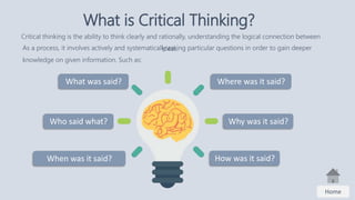 Unit 1: What is Critical Thinking | PPTX