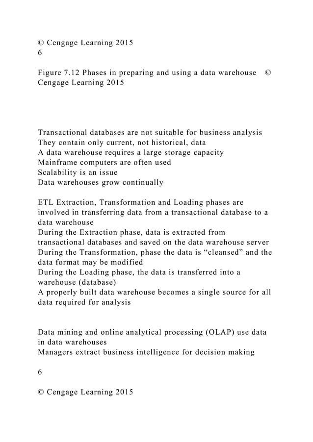 Week 4 Lecture 1 - Databases and Data WarehousesManagement of .docx