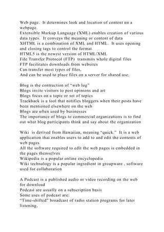 Week 4 Lecture 1 - Databases and Data WarehousesManagement of .docx