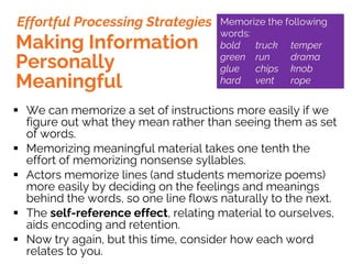 Effortful Processing