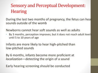Week 4 Motor, Sensory, & Perceptual Development | PPTX