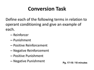 Week 4 Operant Conditioning and Social Learning Theory | PPTX