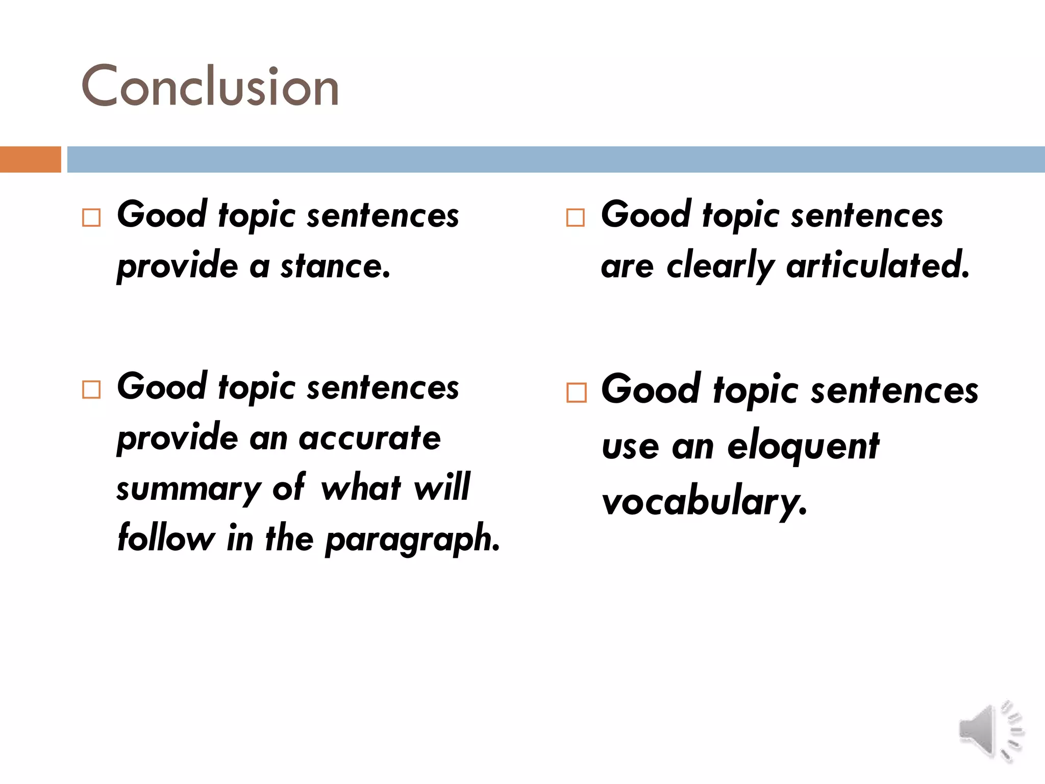 Week4 powerpointtopicsentences | PPTX
