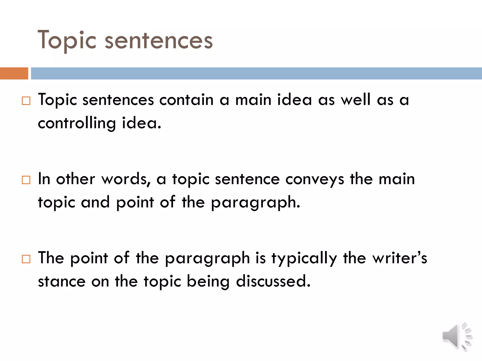 Week4 powerpointtopicsentences | PPTX