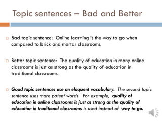 Week4 powerpointtopicsentences | PPTX