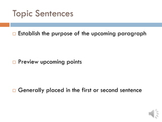 Week4 powerpointtopicsentences | PPTX