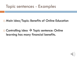 Week4 powerpointtopicsentences | PPTX
