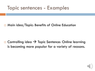 Week4 powerpointtopicsentences | PPT