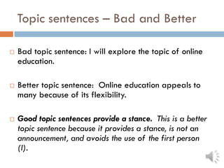 Week4 powerpointtopicsentences | PPTX