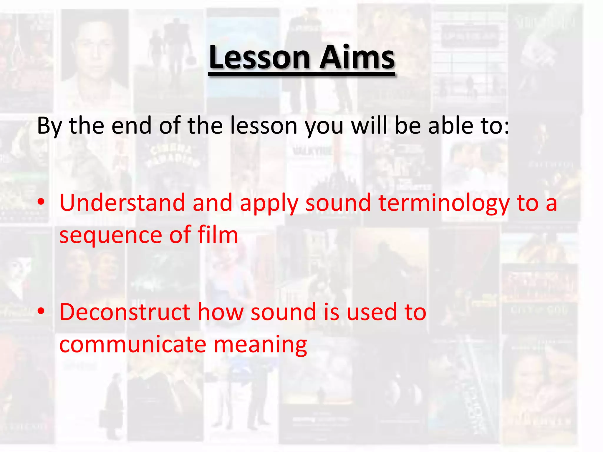 Film Studie - Sound | PPTX