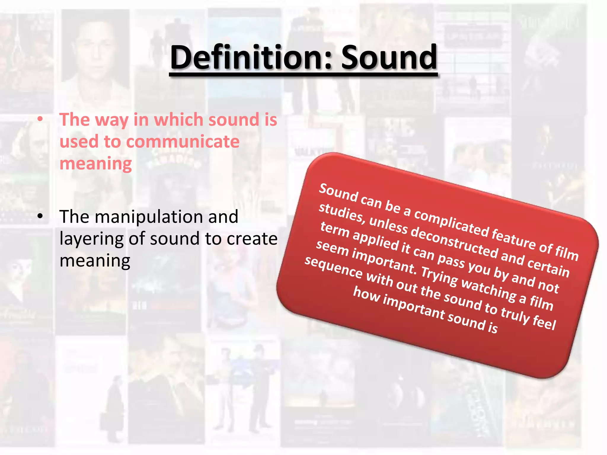 Film Studie - Sound | PPTX