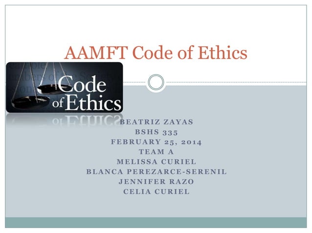 AAMFT Code of Ethics | PPT