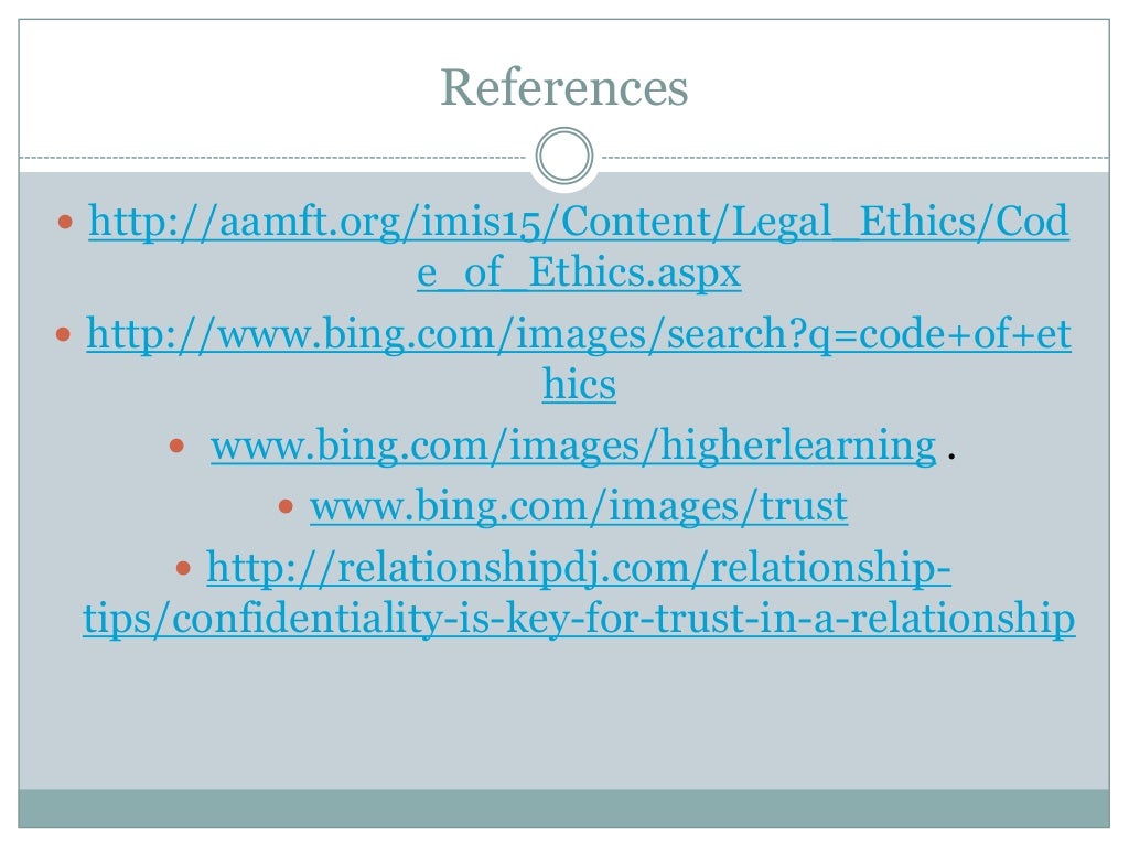 Aamft Code Of Ethics