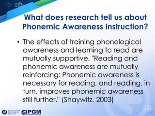 Week 4 topic 4 phonemic awareness isolation and blending c&l | PDF